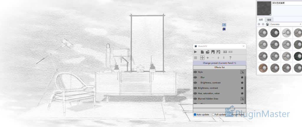 支持SketchUp2025-一键艺术渲染器SketchFX Ex v4.0.0 x64 Win Pre_Activated Sketchup ...